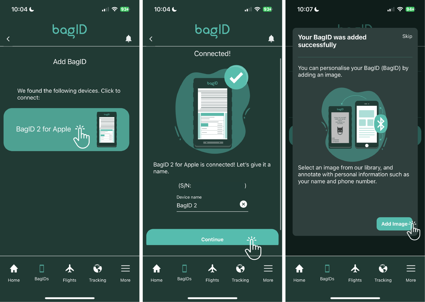 Setting up the BagID 2 for the first time