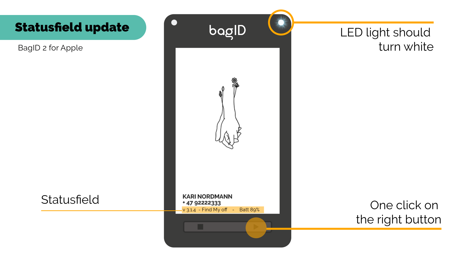 Activate/deactivate Apple Find My on the BagID